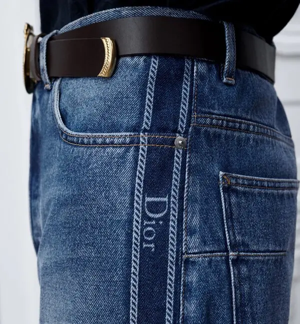 Dior Baggy Jeans With Laser-printed Side Stripes