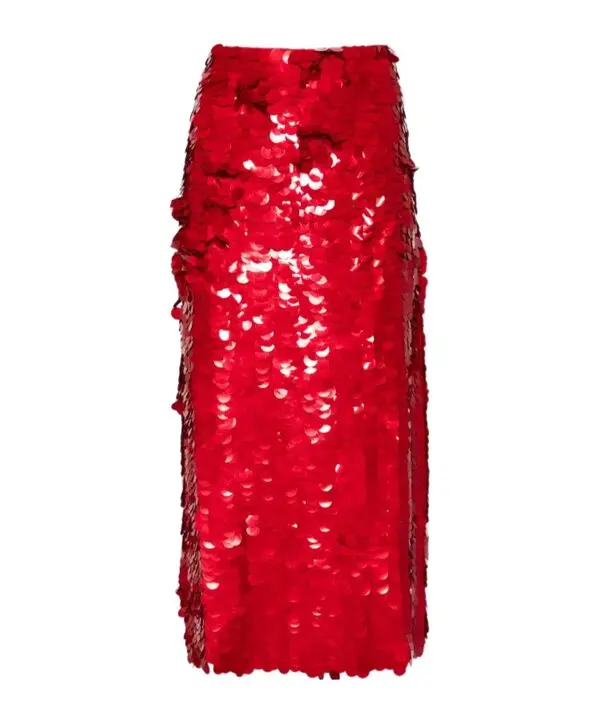 P.a.r.o.s.h Sequined Midi Skirt - Red