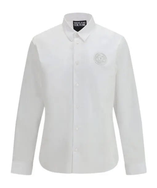 Versace Emblem Logo-patch Shirt - White