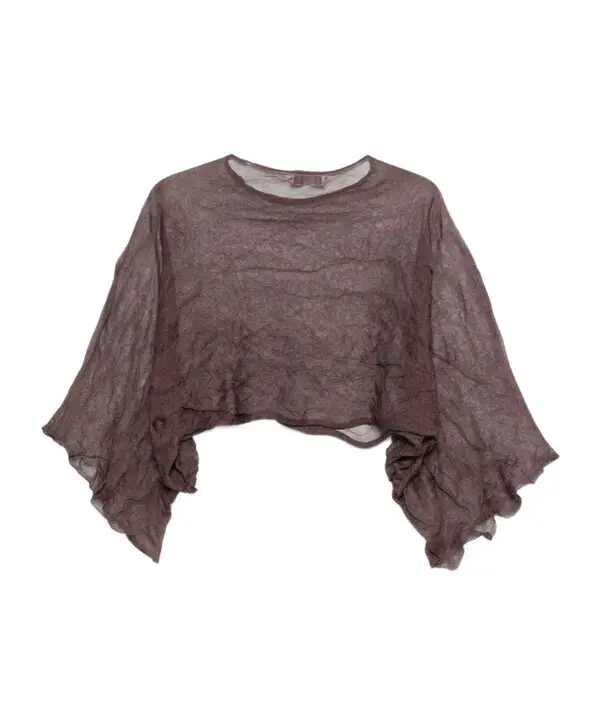 Antonelli Firenze Arnica Crinkled Crop Top - Brown