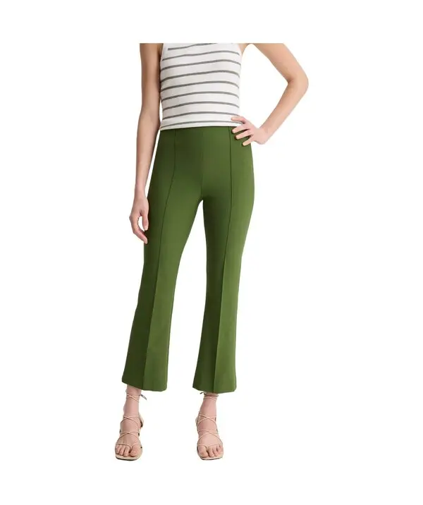 Vince Niki Cropped Flared Pants - Grass Green