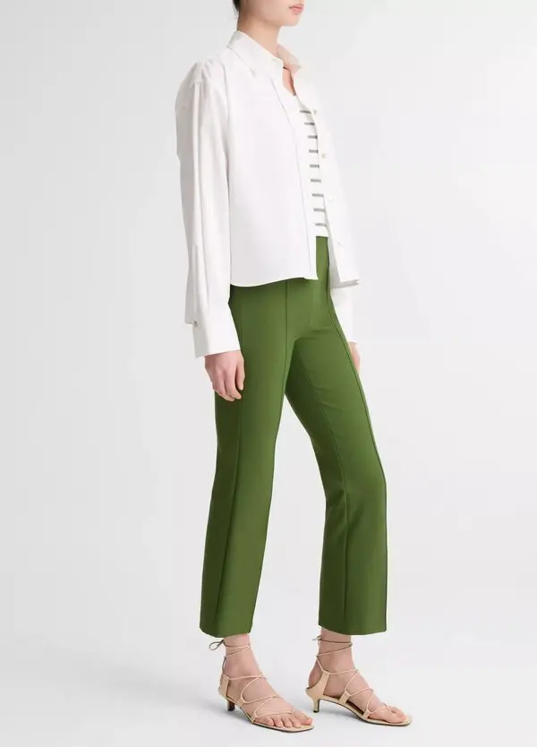 Vince Niki Cropped Flared Pants - Grass Green