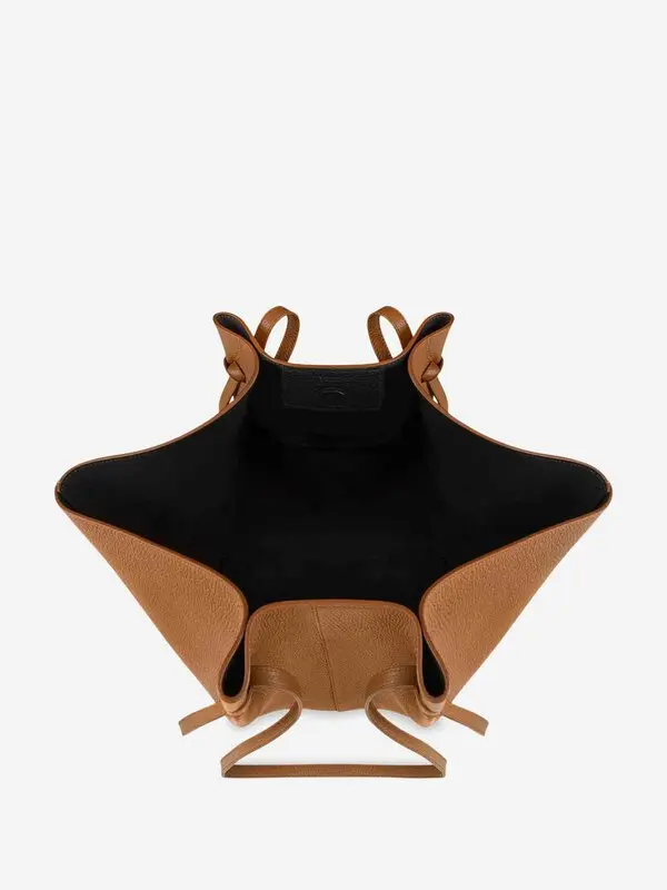 Yuzefi Grained Leather Handbag - Camel