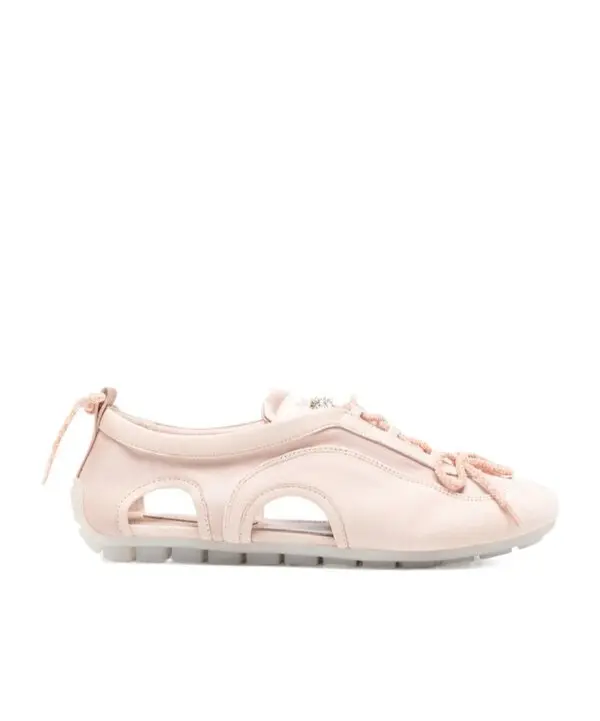 Simone Rocha Lace-up Sneakers With Openwork Detail - Pink