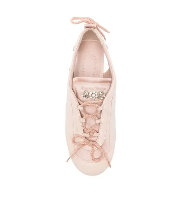 Simone Rocha Lace-up Sneakers With Openwork Detail - Pink