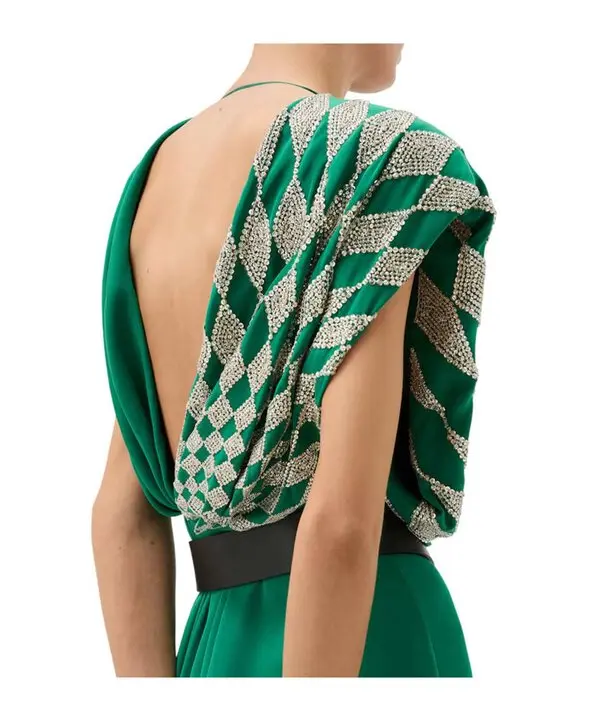 Versace Embellished Draped Dress