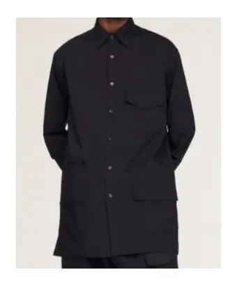 Y3 Long-sleeve Collared Shirt With Multiple Pockets - Black