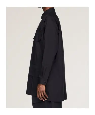 Y3 Long-sleeve Collared Shirt With Multiple Pockets - Black