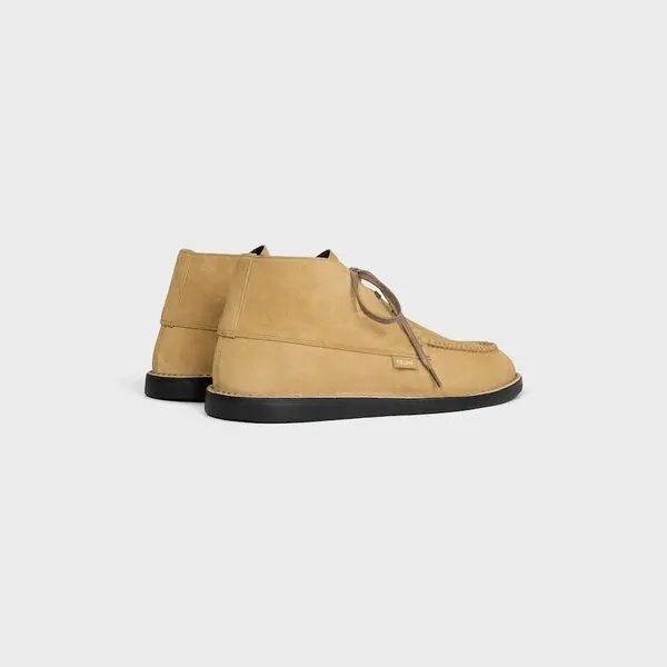 Celine Sirocco Chukka Boot In Suede Calfskin - Stone Beige