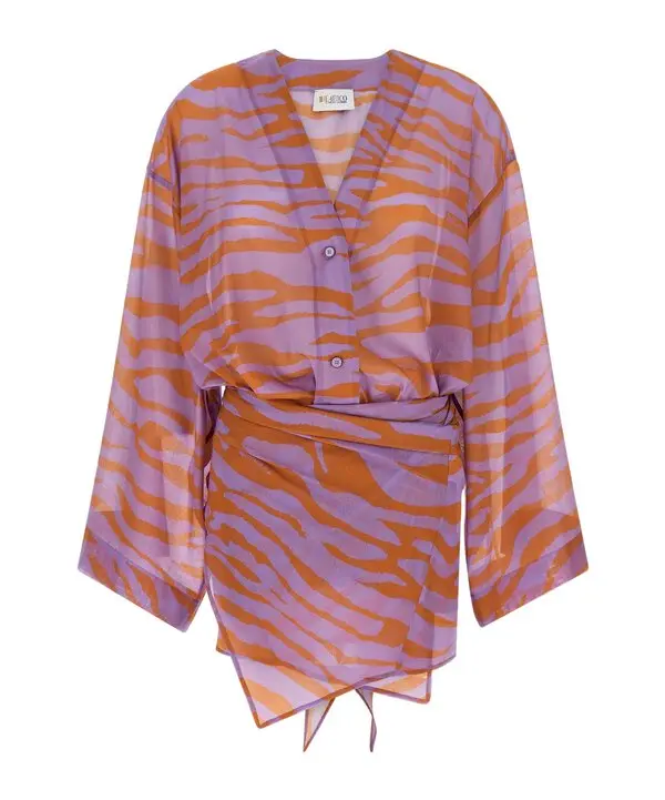 Attico Animal Print Mini Dress