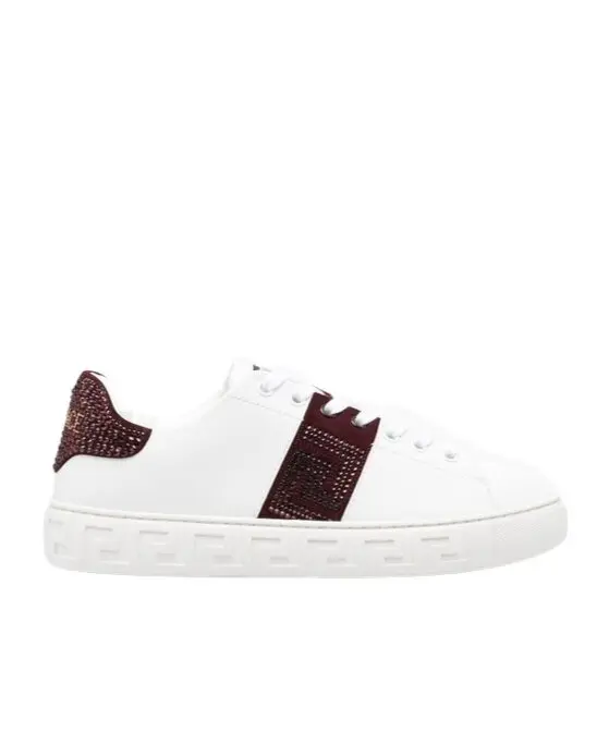 Versace Low Top Sneakers With Embellished Detailing
