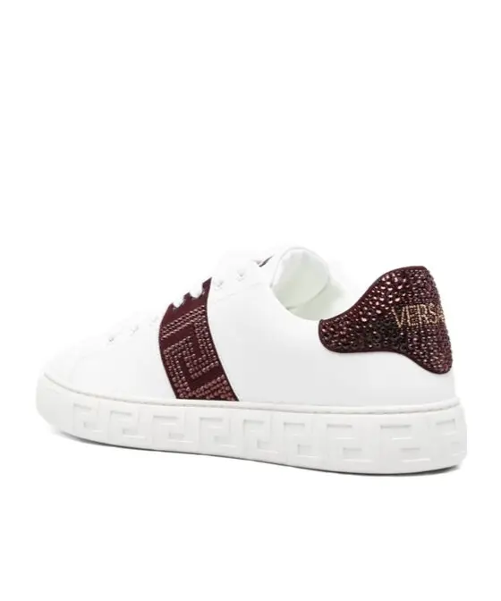 Versace Low Top Sneakers With Embellished Detailing