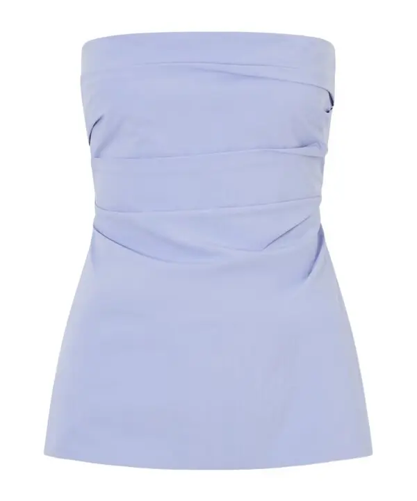 ST. AGNI Strapless Tie-back Poplin Top