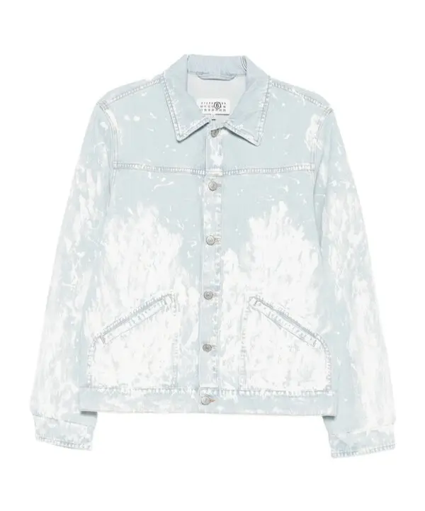 MAISON MARGIELA Paint-splatter Denim Jacket - White