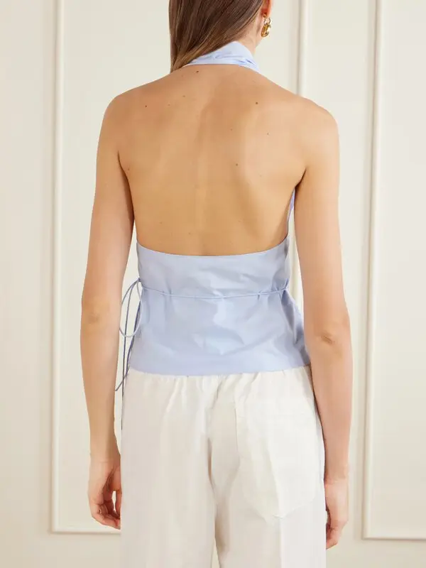 ST. AGNI Organic Cotton Poplin Oxford Wrap Top