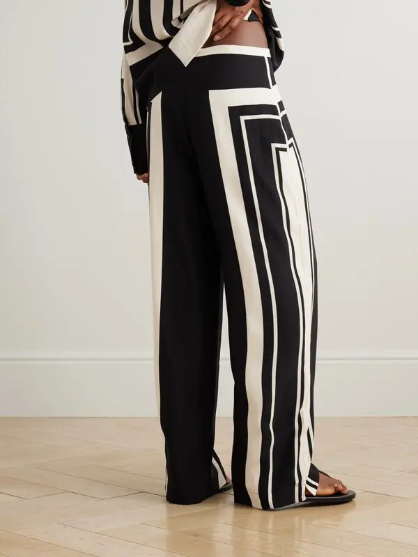 SIR. Pietra Printed Wide-leg Pants - Black