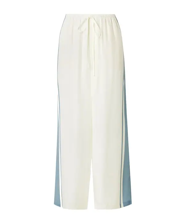 SIR. Drawstring Stripe Wide-leg Trousers - White