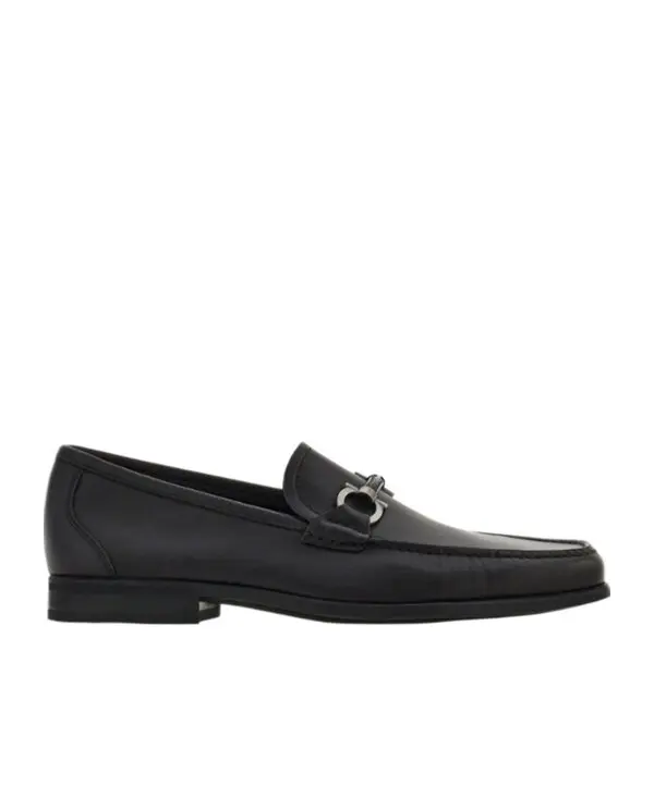 FERRAGAMO Gancini Ornament Loafer - Black