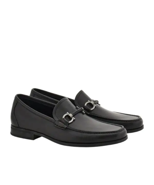 FERRAGAMO Gancini Ornament Loafer - Black