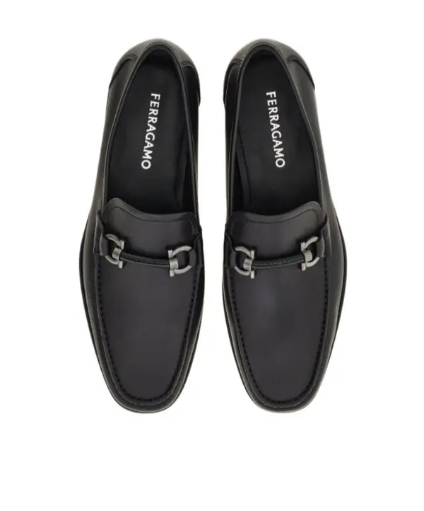 FERRAGAMO Gancini Ornament Loafer - Black