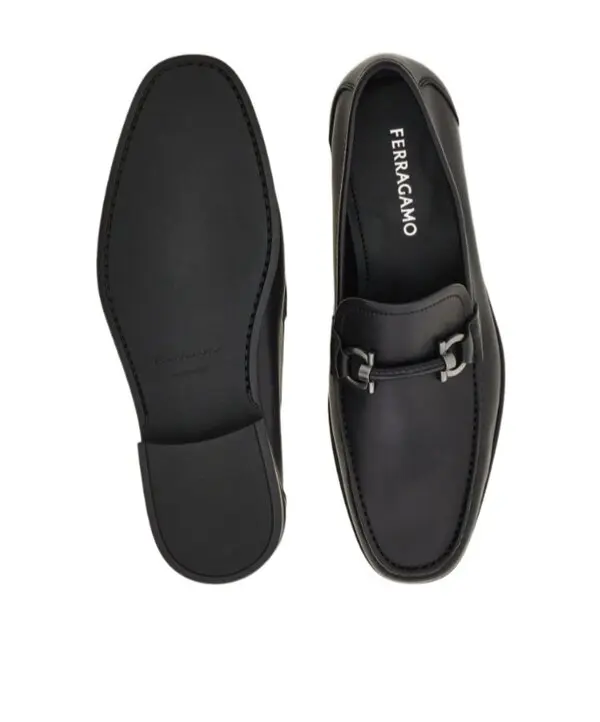 FERRAGAMO Gancini Ornament Loafer - Black