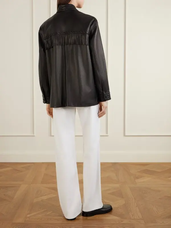 NILI LOTAN Gus Tasseled Leather Jacket