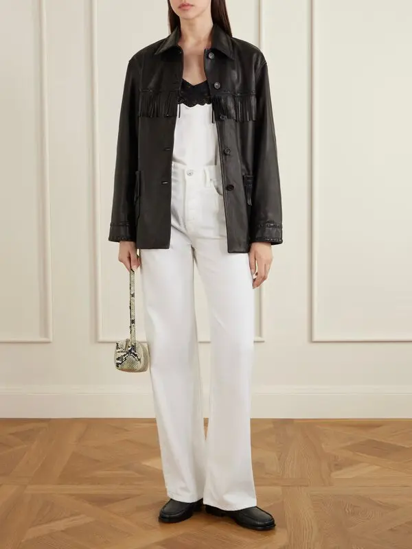 NILI LOTAN Gus Tasseled Leather Jacket