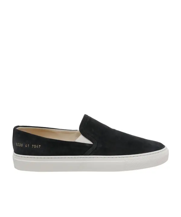 COMMON PROJECTS Suede Slip-on Sneakers With Elastic Detail - Black