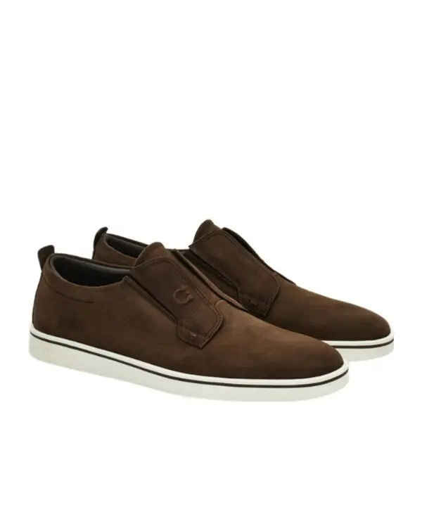 FERRAGAMO Slip-on Sneakers With Gancini Detail