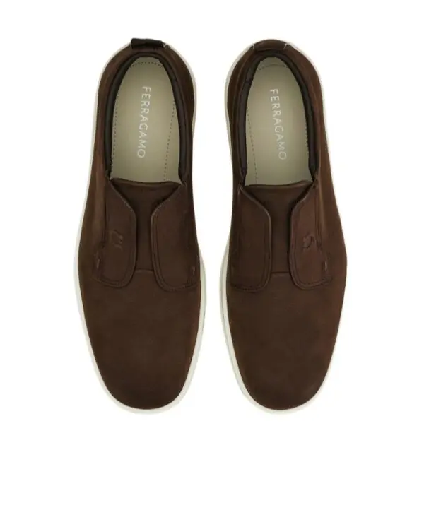 FERRAGAMO Slip-on Sneakers With Gancini Detail