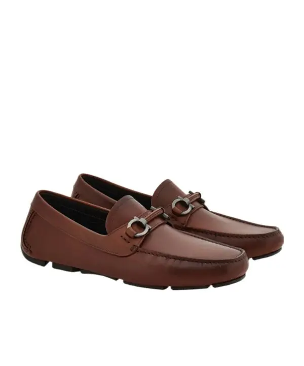 FERRAGAMO Gancini Ornament Driver - Medium Brown