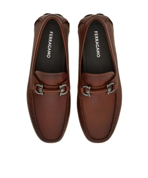 FERRAGAMO Gancini Ornament Driver - Medium Brown