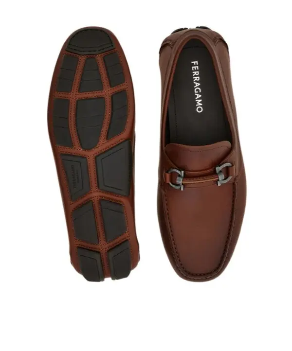 FERRAGAMO Gancini Ornament Driver - Medium Brown