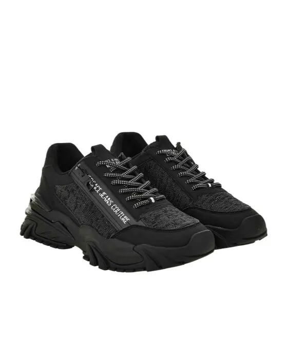 Versace Textured Zip-detail Sneakers
