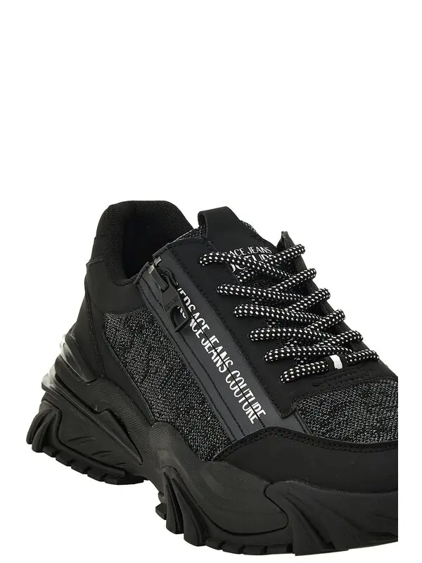 Versace Textured Zip-detail Sneakers