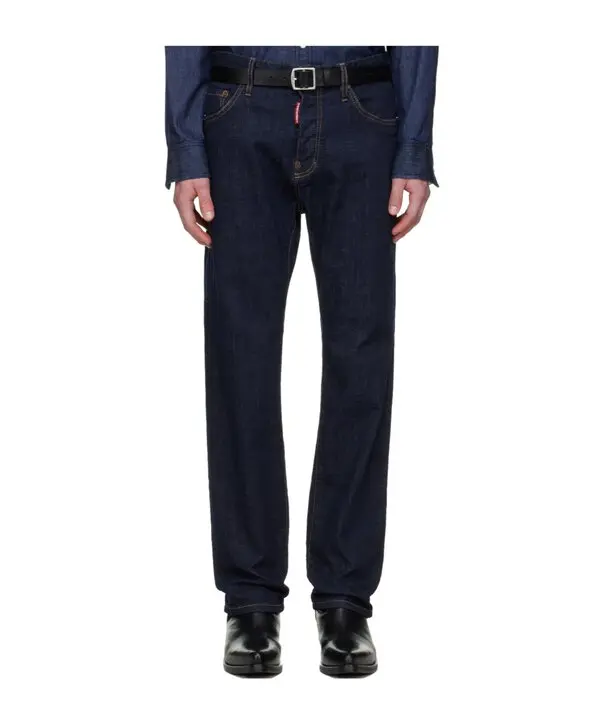 Dsquared2 Belt Loop Jeans With Logo Patch