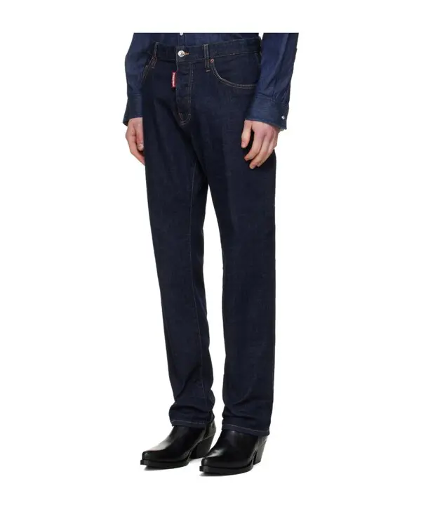 Dsquared2 Belt Loop Jeans With Logo Patch