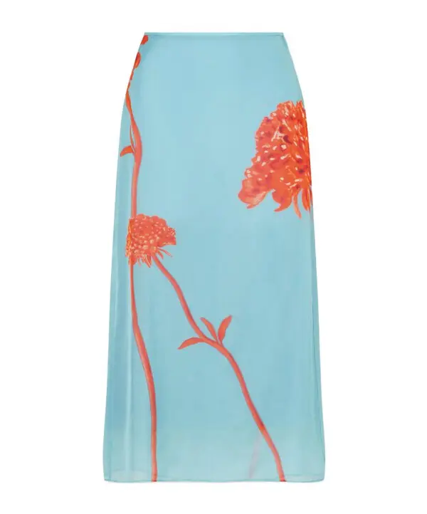 SIR. Amelie Printed Midi Skirt - Blue