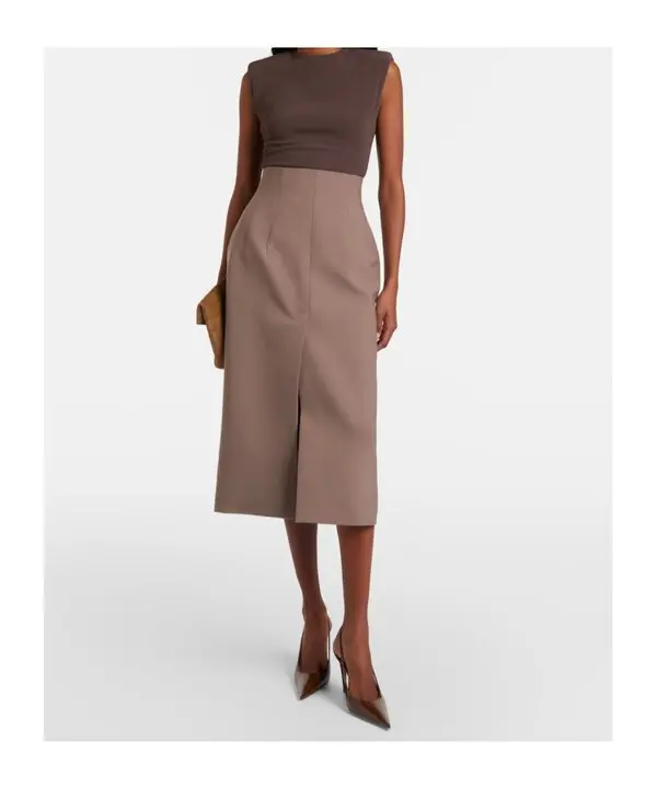 MUGLER High-waisted Pencil Skirt With Slit