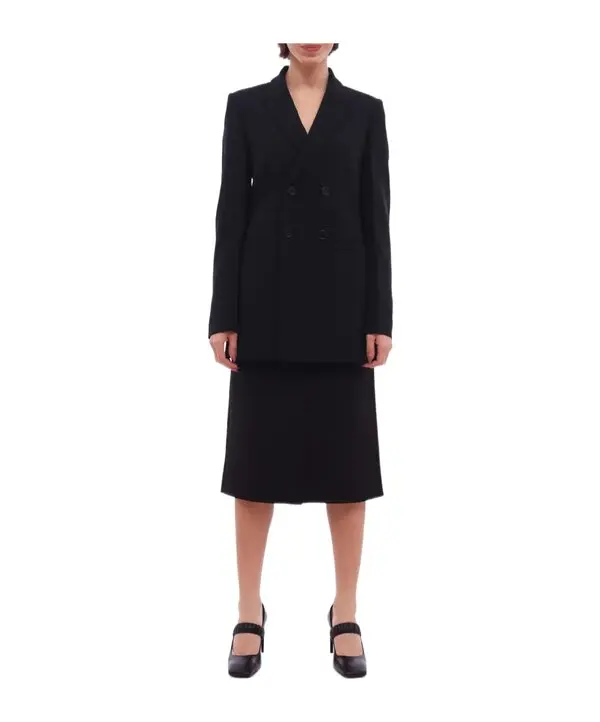 Red Valentino Double-breasted Peak Lapel Long Blazer