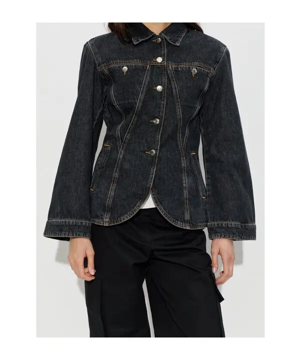 IRO PARIS Long-sleeved Denim Jacket With Metal Buttons