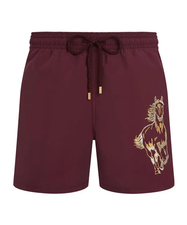 Vilebrequin Embroidered Year Of The Horse Swim Shorts - Red