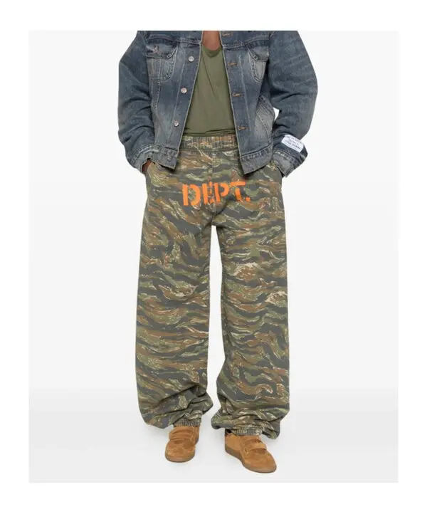 GALLERY DEPT. Elastic Waist Camouflage Print Casual Pants - Gray