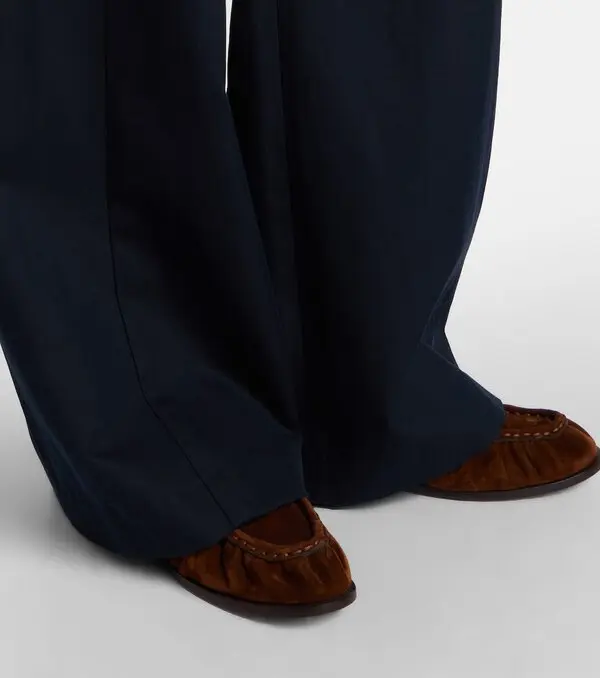 NILI LOTAN Reed Cotton And Linen Flared Trousers With Gold Buttons - Black
