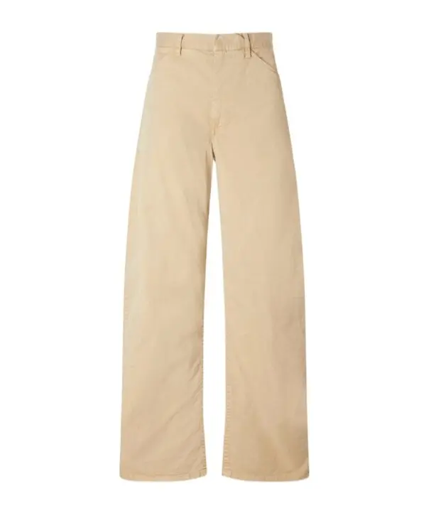 NILI LOTAN Tribeca Twill Barrel-leg Pants - Beige