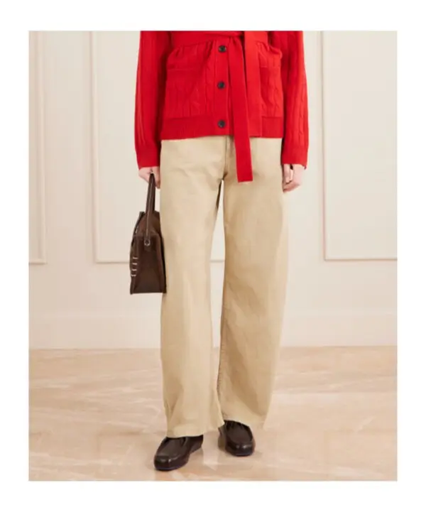 NILI LOTAN Tribeca Twill Barrel-leg Pants - Beige