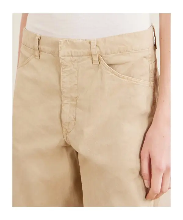 NILI LOTAN Tribeca Twill Barrel-leg Pants - Beige