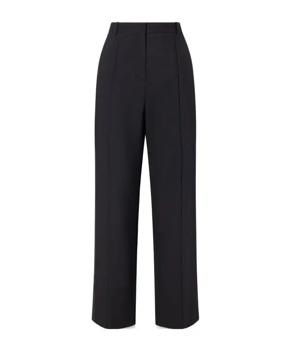 ST. AGNI Pleated Pinstripe Wide-leg Trousers