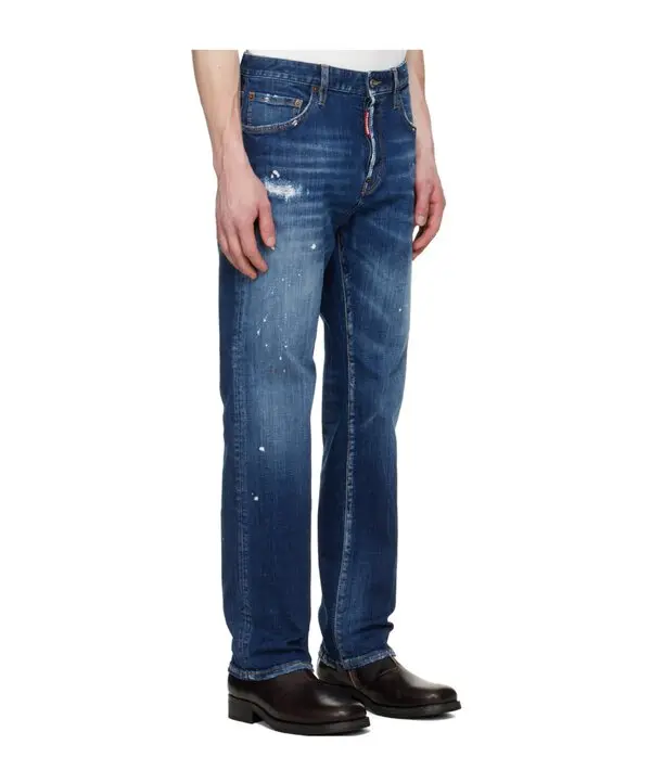 Dsquared2 Belt Loop Jeans With All-over Effects - Blue