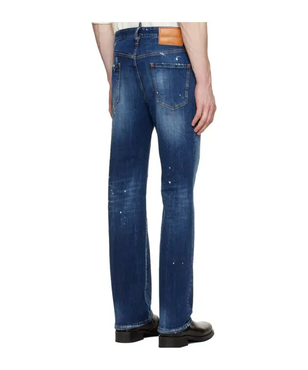 Dsquared2 Belt Loop Jeans With All-over Effects - Blue